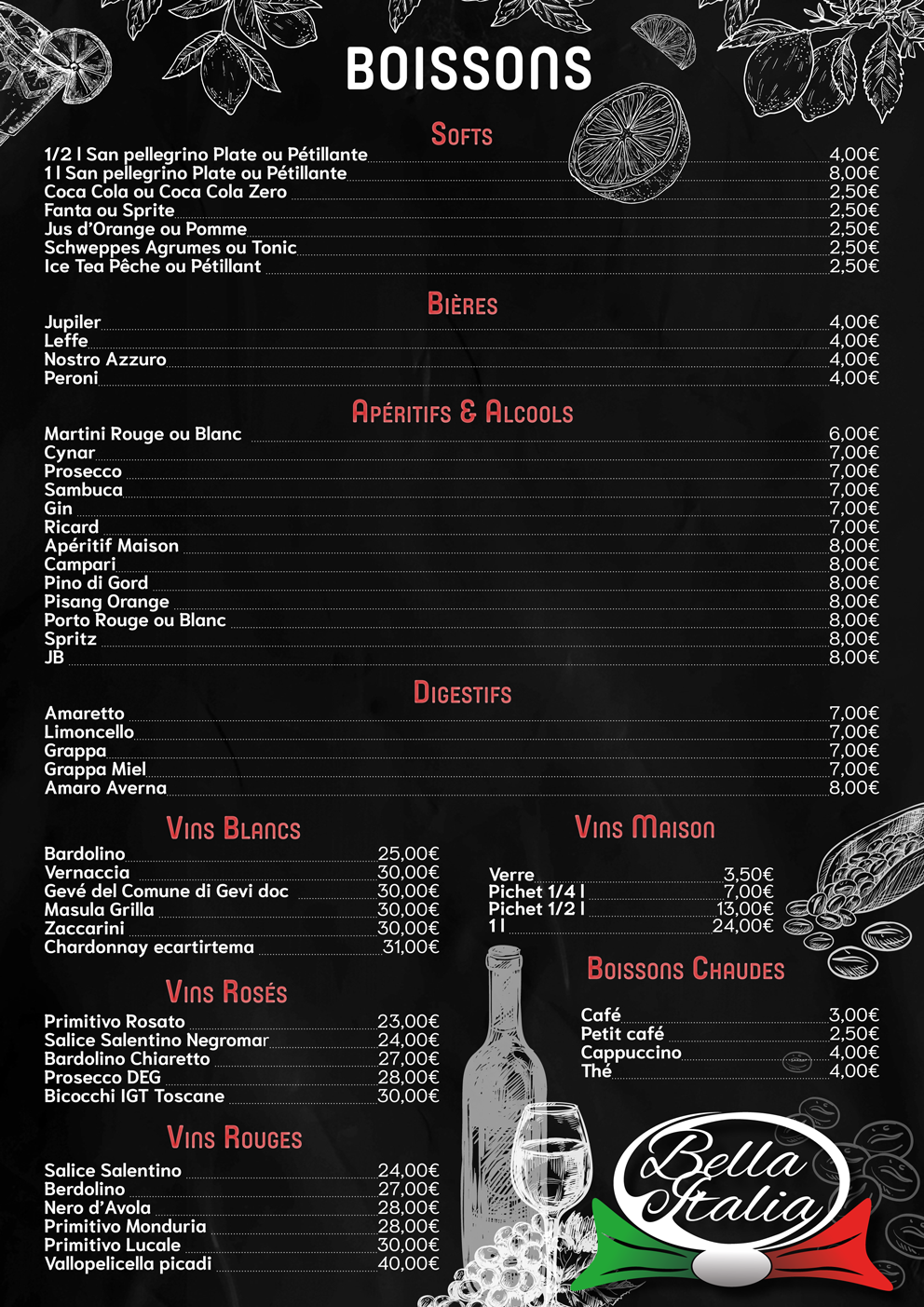 Boissons – Bella Italia